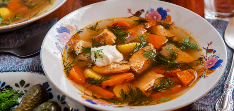 Russian Fish Soup Recipe – Ukha – Fish Soup with Salmon