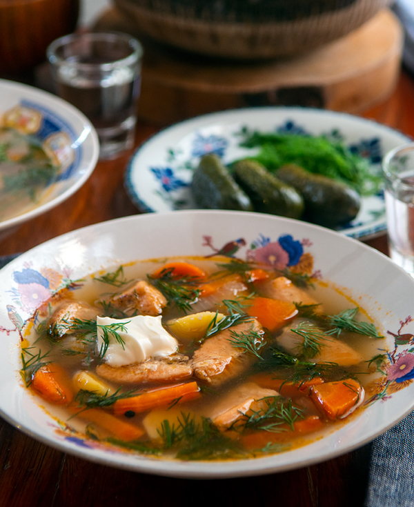 Russian Fish Soup Recipe – Ukha – Fish Soup with Salmon