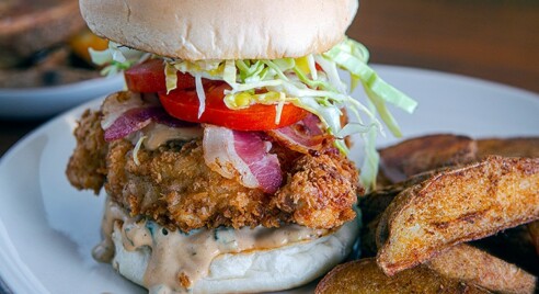 Chicken Schnitzel Burger Recipe with Creamy Pickle Mayo