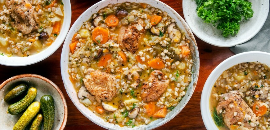 Russian Buckwheat Kasha Recipe with Bacon & Mushrooms
