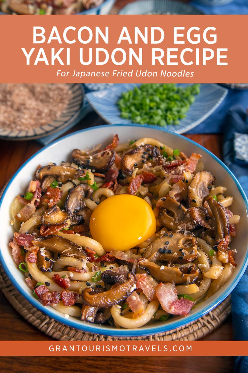 Bacon & Egg Yaki Udon Recipe for Japanese Fried Udon Noodles