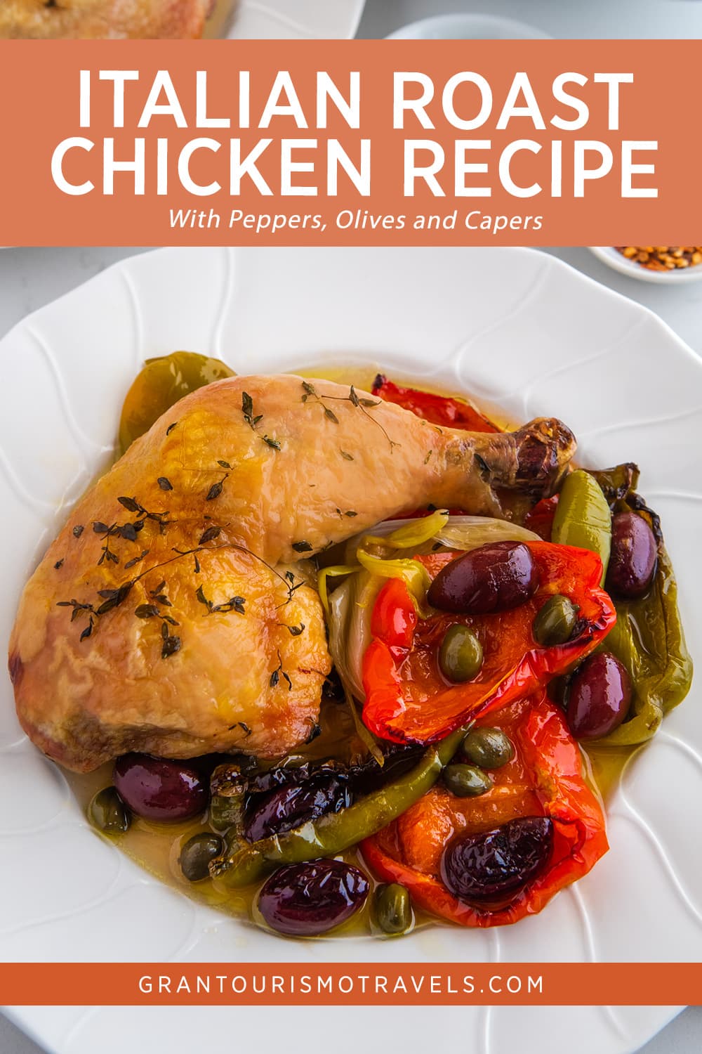 Italian Roast Chicken Recipe with Peppers, Olives and Capers