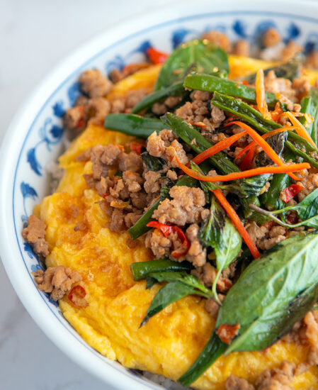 Pad Krapow Omelette Rice Bowl Recipe for a Thai Style Donburi