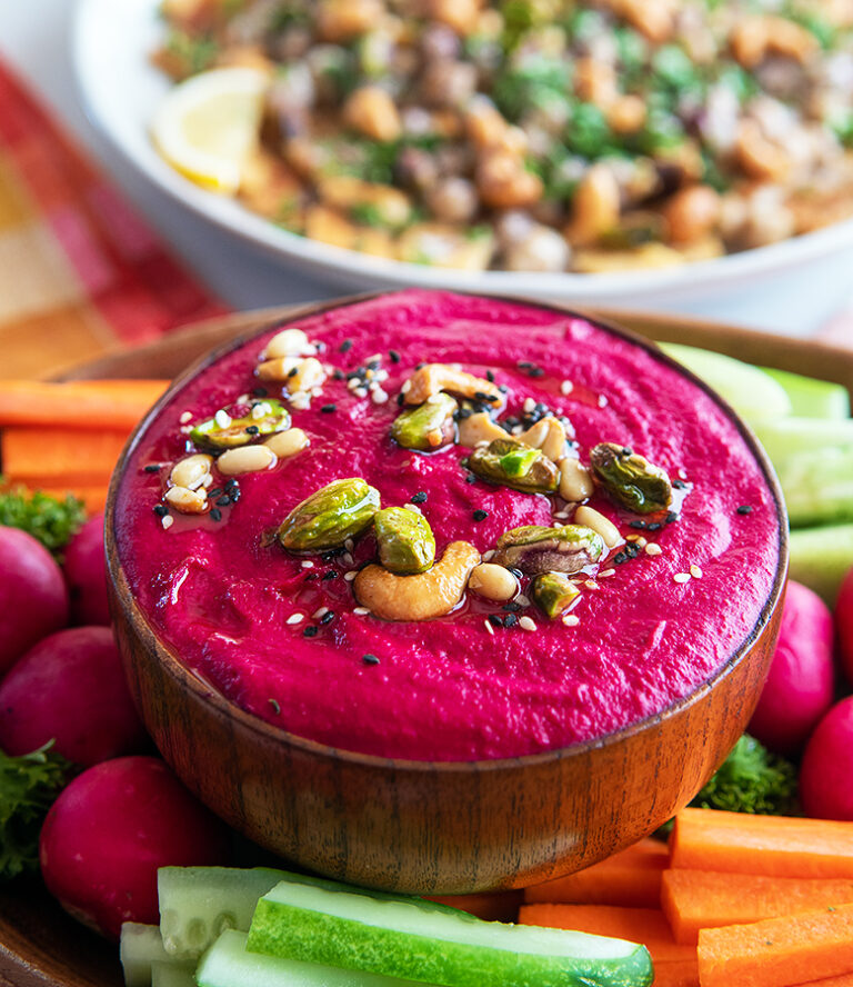 Beetroot Hummus Recipe and Tips to Roasting Fresh Beetroots