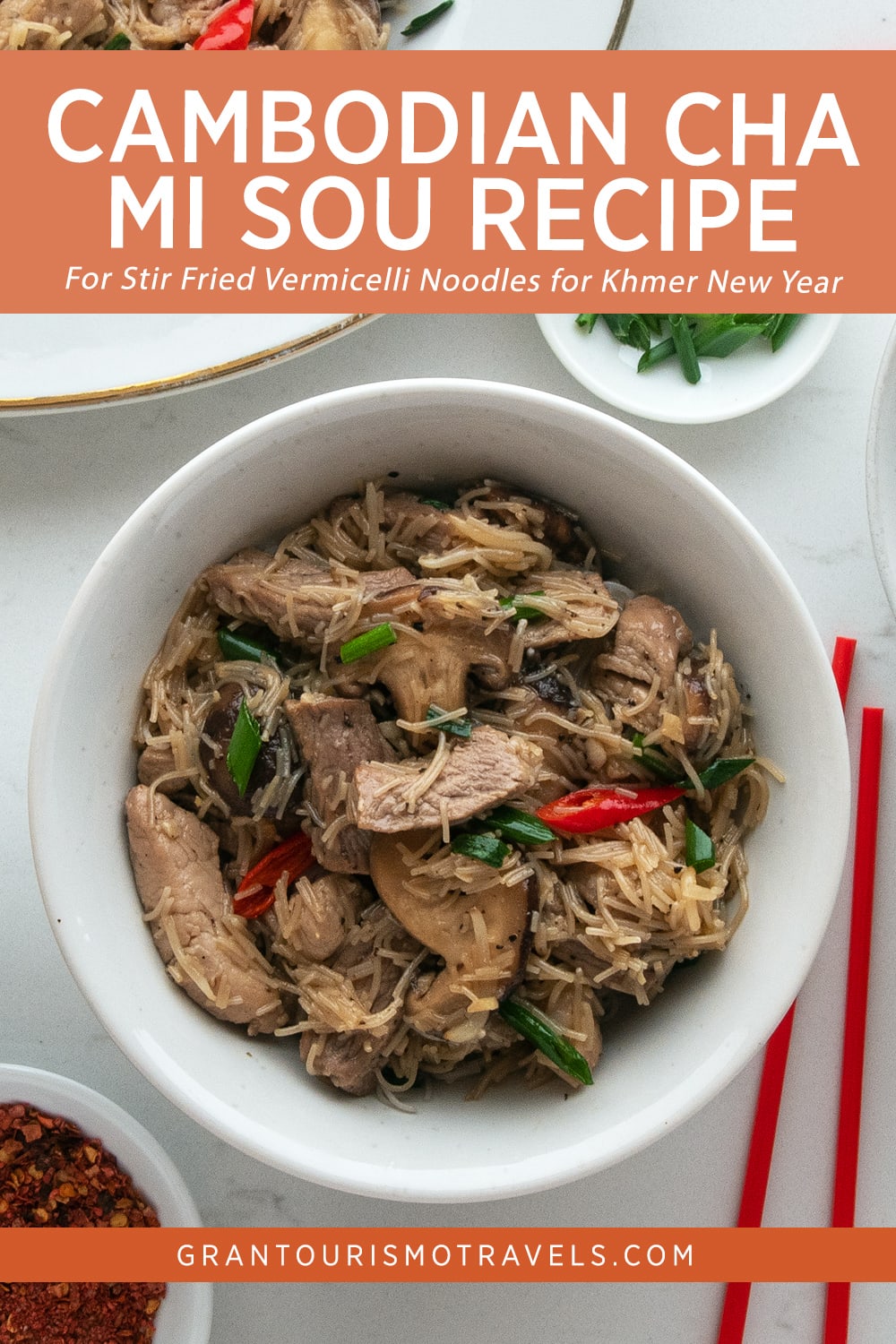 Cambodian Cha Mi Sou Recipe for Stir Fried Vermicelli Noodles