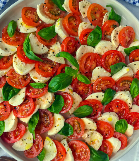 Caprese Salad Recipe for Italian Tomato Mozzarella Basil Salad