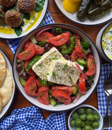 Greek Salad Recipe for Horiatiki or Traditional Greek Village Salad