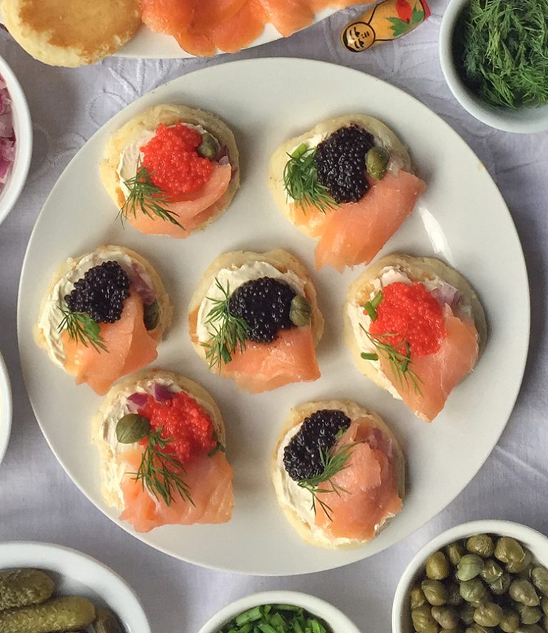 Blini with Smoked Salmon and Caviar Recipe